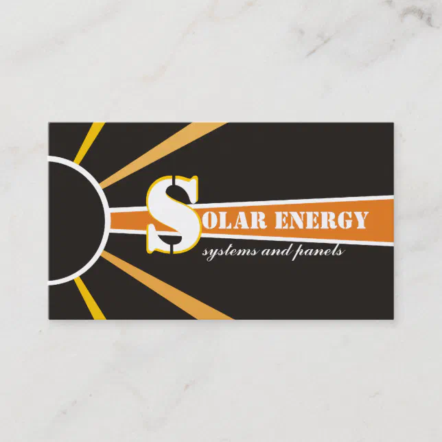 Solar/sun Energy/Power alternative sources Business Card | Zazzle