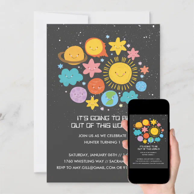 Solar System Birthday Invitaiton Invitation | Zazzle
