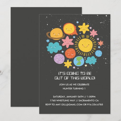 Solar System Birthday Invitaiton Invitation | Zazzle