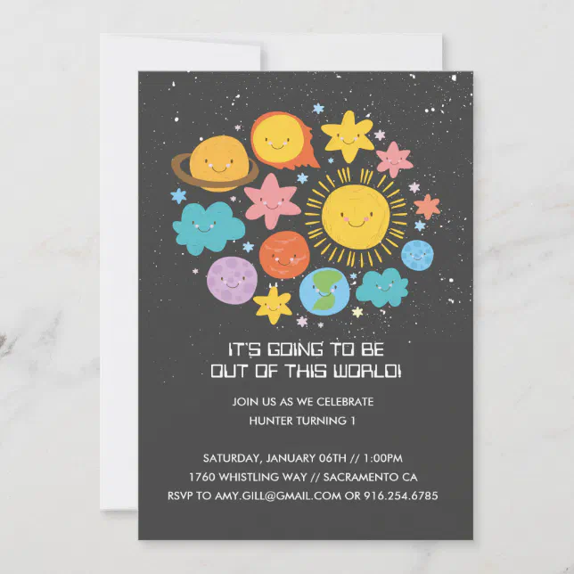 Solar System Birthday Invitaiton Invitation | Zazzle