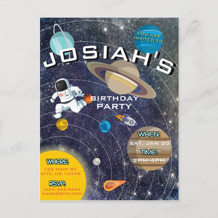 Solar System Birthday Party Invitation | Zazzle.com