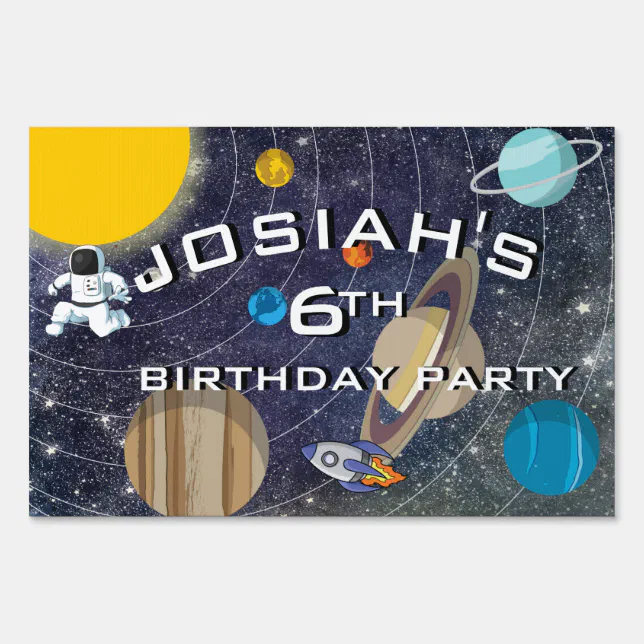 Solar System Birthday Party Yard Sign | Zazzle