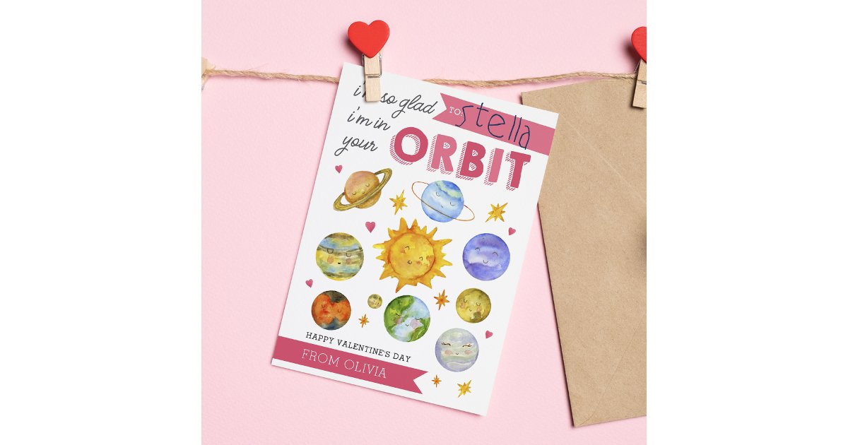 Solar System Classroom Valentines Day Card | Zazzle