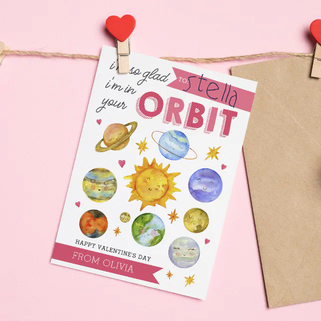 Solar System Classroom Valentines Day Card | Zazzle