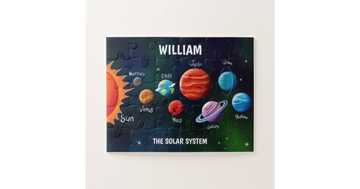 Solar System Educational Name Jigsaw Puzzle | Zazzle