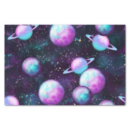 Solar System Glow | Cosmic Blue Purple Pink Planet Tissue Paper ...