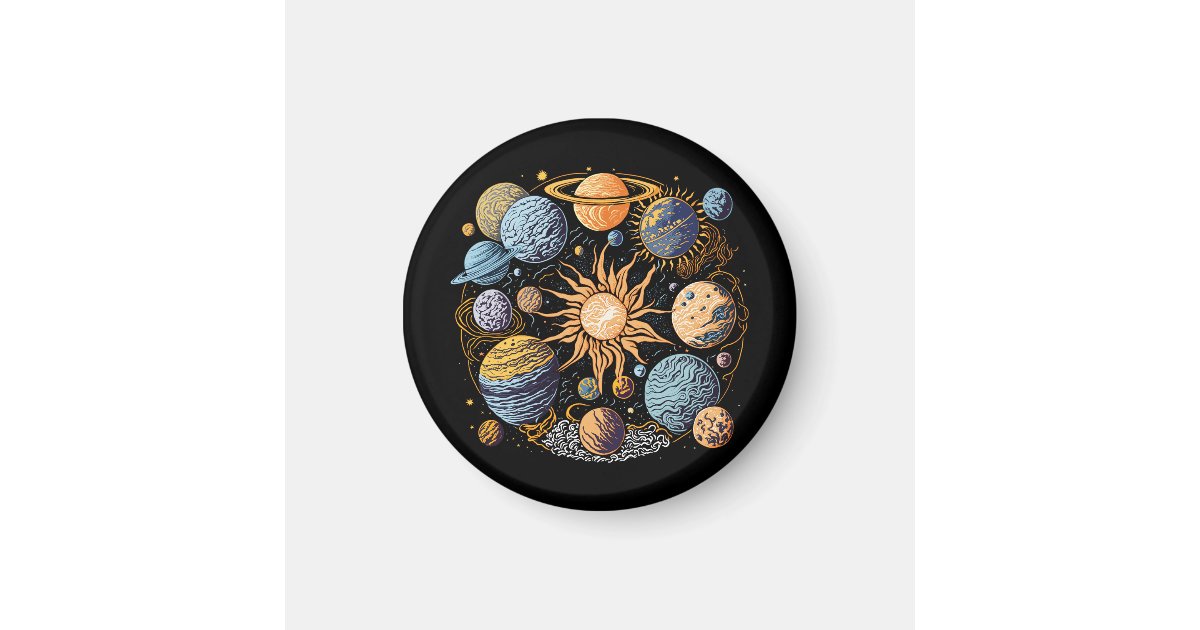 Solar System Graphic Design Magnet | Zazzle