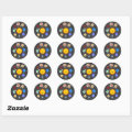 Solar system kawaii illustration sun and planets classic round sticker ...