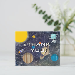 Solar System Party Thank You Postcard | Zazzle