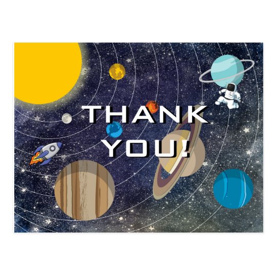 Solar System Party Thank You Postcard | Zazzle.com