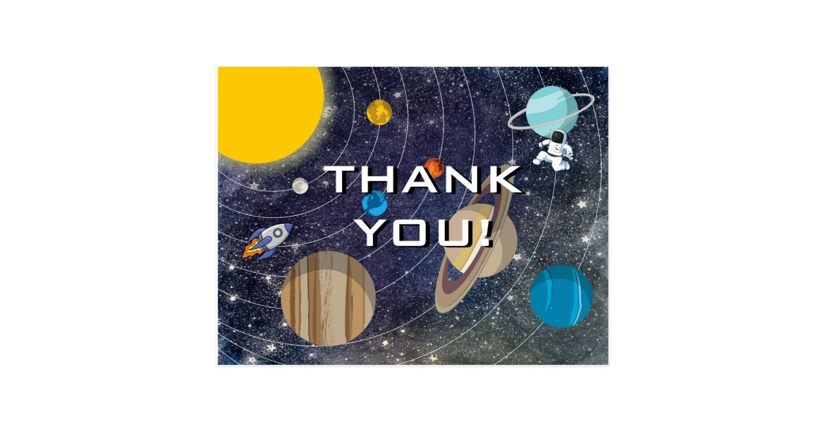 Solar System Party Thank You Postcard | Zazzle.com