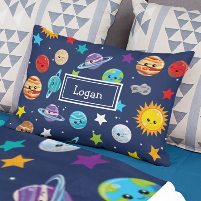 Solar System Pattern for Kids Accent Pillow | Zazzle