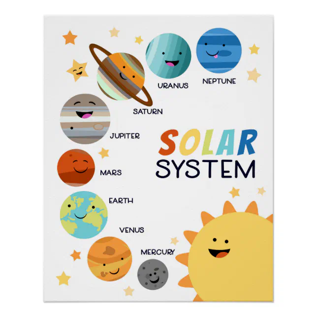 Solar System Planets Space Educational Homeschool Poster | Zazzle