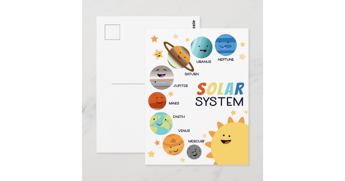 Solar System Planets Space Educational Postcard | Zazzle