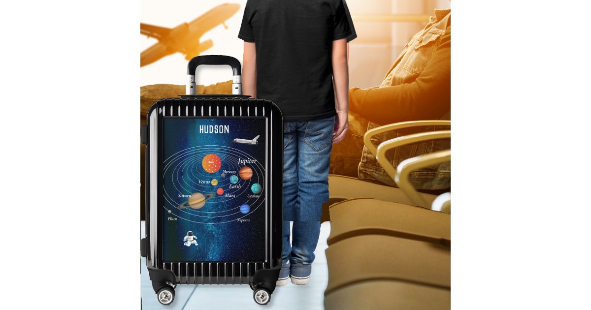 Solar System Planets Sun Space Shuttle Astronaut Luggage | Zazzle
