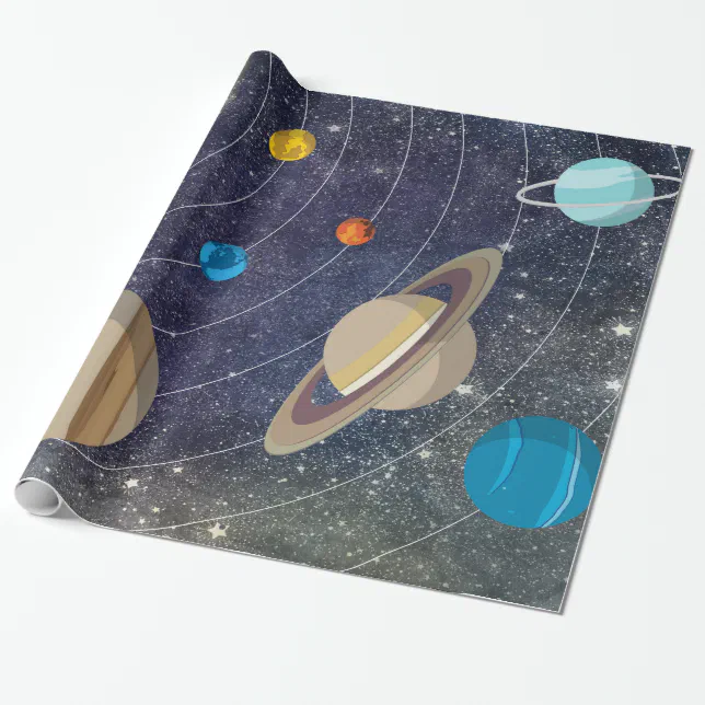 Solar System, Space and Stars Wrapping Paper | Zazzle
