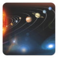 "Solar System" Square Sticker | Zazzle