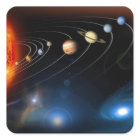 "Solar System" Square Sticker | Zazzle