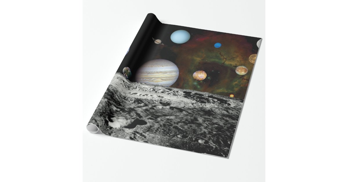 Solar System Voyager Images Montage Space Photos Wrapping Paper | Zazzle