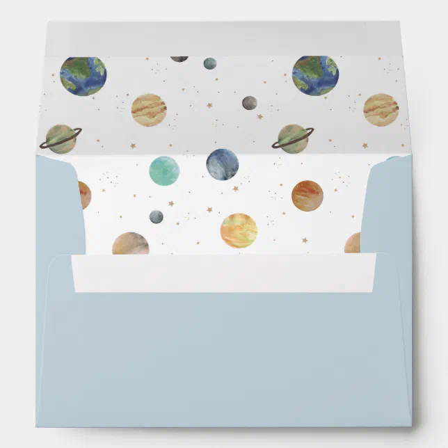 Solar System Watercolor Envelope | Zazzle