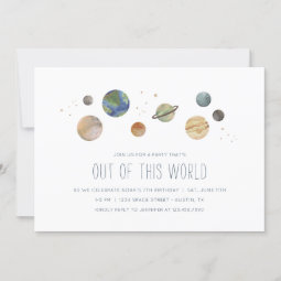 Solar System Watercolor Party Invitation | Zazzle
