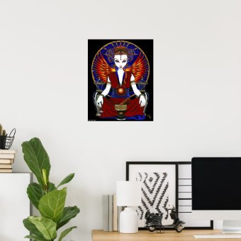 "Solara" Sun Goddess Fire Angel Poster | Zazzle