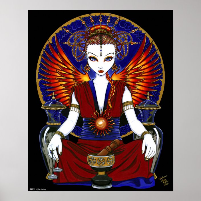 "Solara" Sun Goddess Fire Angel Poster | Zazzle.com