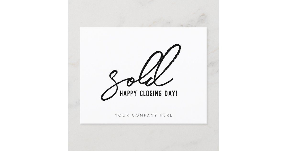 Sold Happy Closing Day Real Estate Postcard | Zazzle