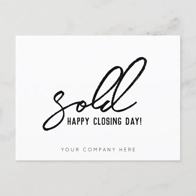 Sold Happy Closing Day Real Estate Postcard | Zazzle