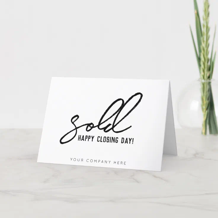 Sold Happy Closing Day Real Estate Thank You Card | Zazzle