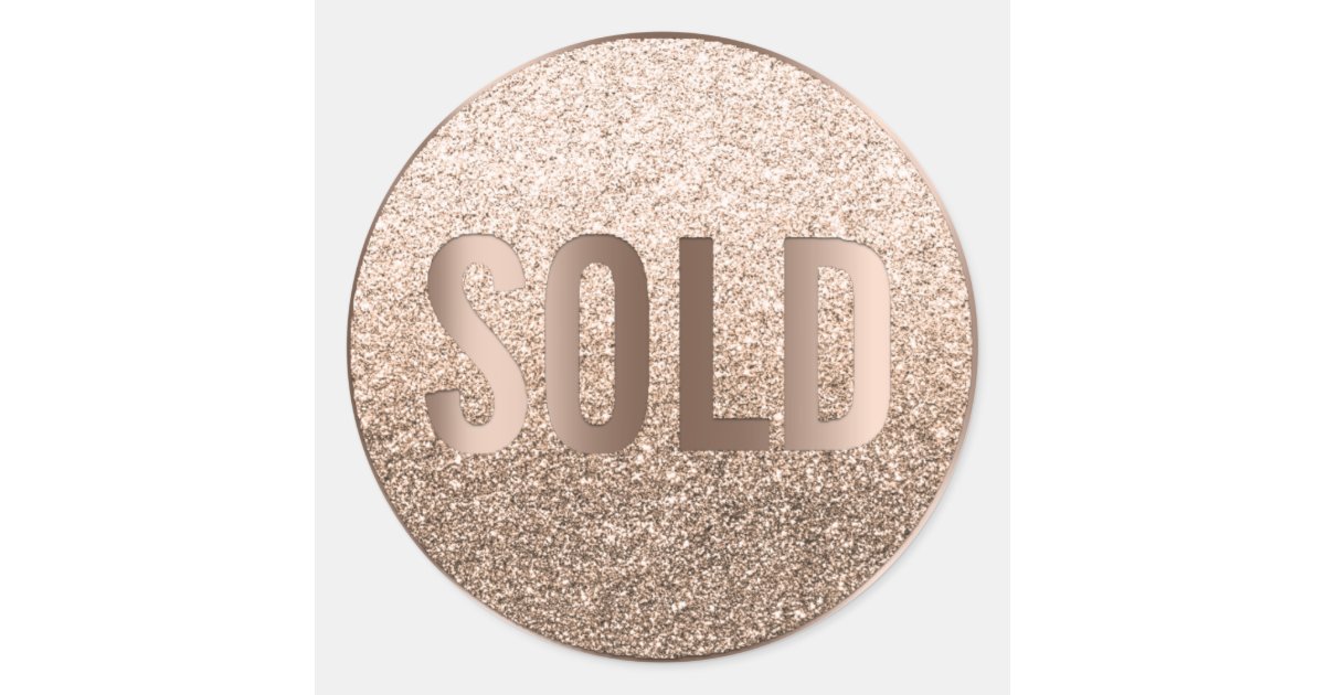 Sold Out Bronze Beige Ombre Estate Agent Classic Round Sticker | Zazzle