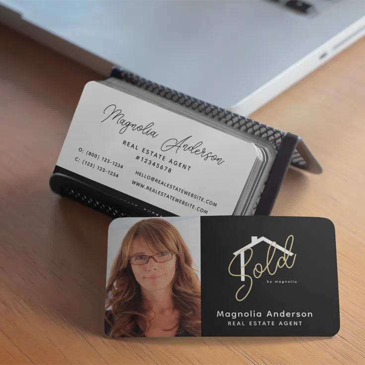 Sold Photo Real Estate Agent Business Card | Zazzle