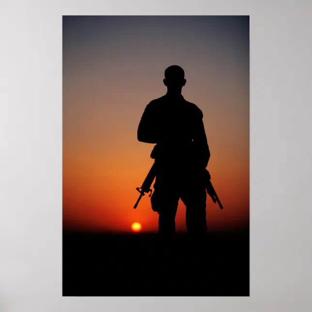 Soldier at Sunset Poster | Zazzle
