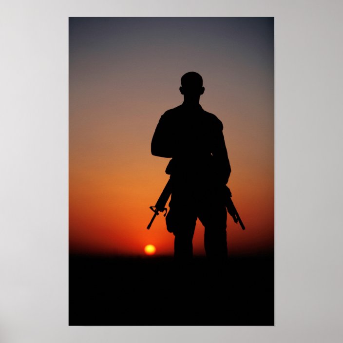 Soldier at Sunset Poster | Zazzle.com