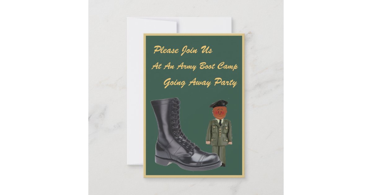 Soldier Boot Camp Going Away Invitations | Zazzle