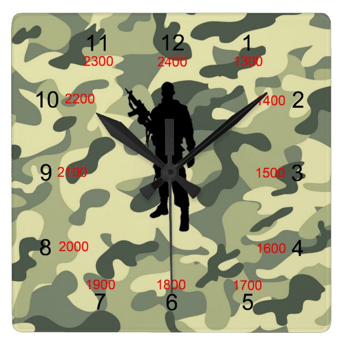 Soldier Camo Military Time Wall Clock | Zazzle.com
