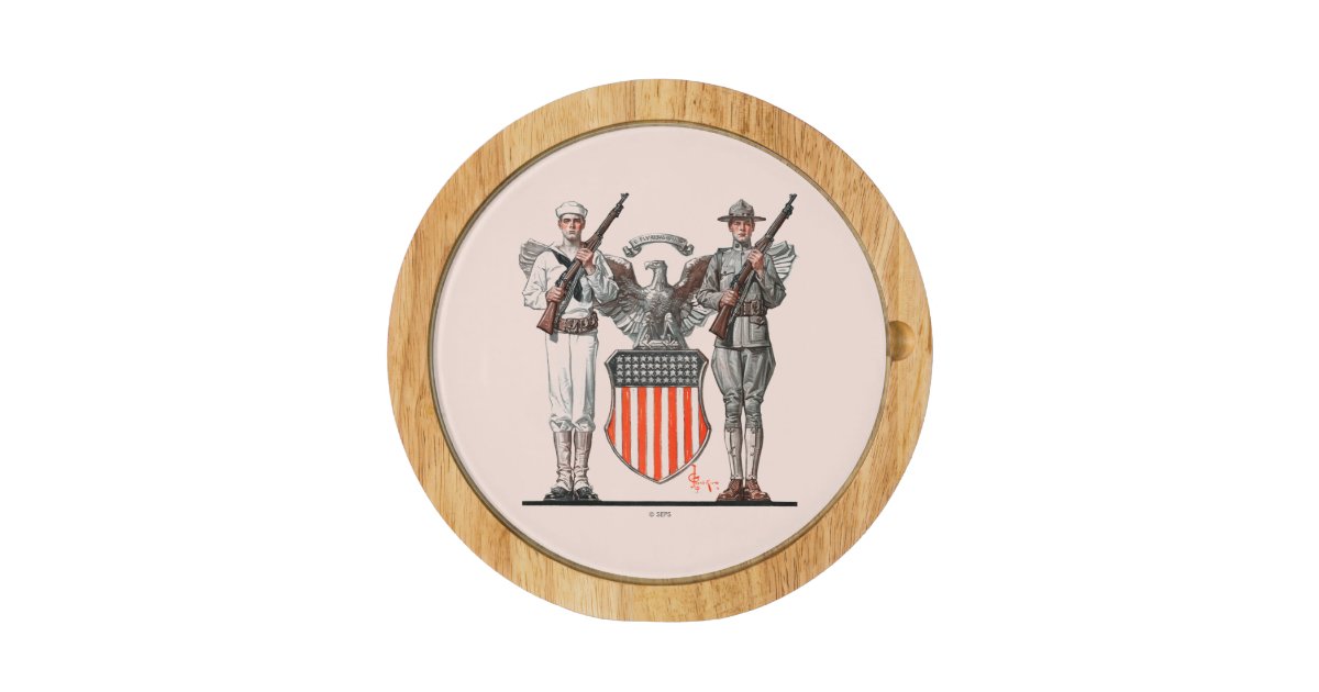 Soldier, Sailor and U.S. Shield Cheese Platter | Zazzle