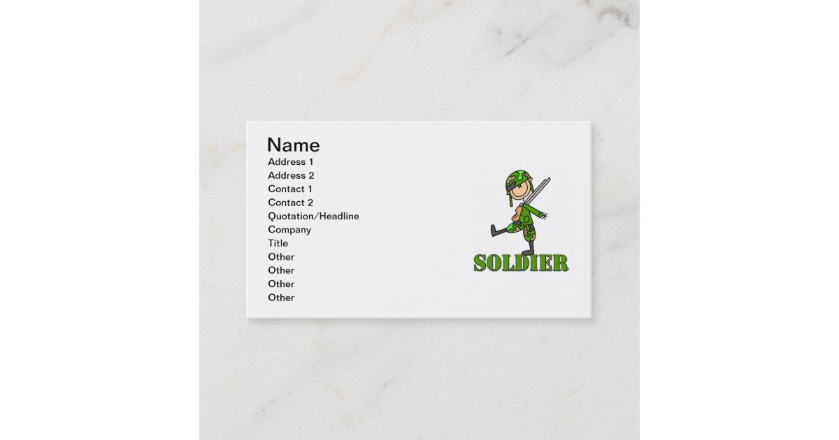 Soldier Stick Figure Business Card | Zazzle