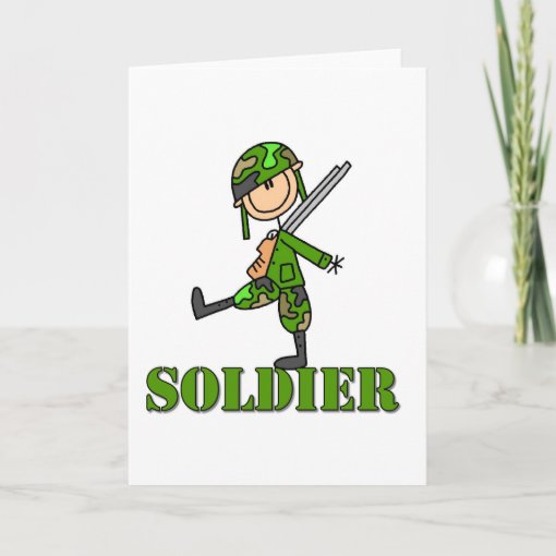 Soldier Stick Figure Card | Zazzle