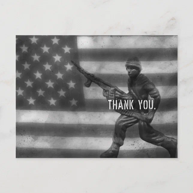 Soldier Thank You Postcard | Zazzle