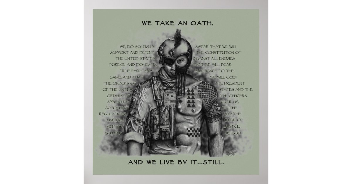 Soldier Warrior - Oath Customize Background Color Poster | Zazzle