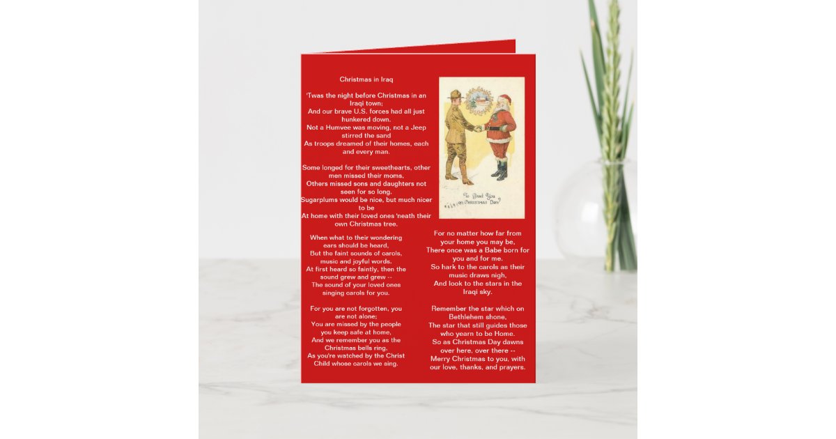 soldier with santa poem christmas card | Zazzle.com