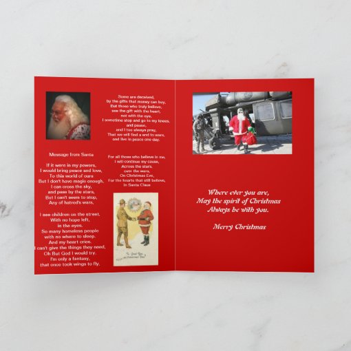 soldier with santa poem christmas card | Zazzle