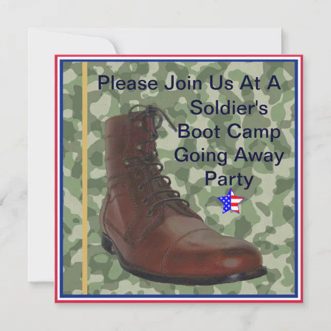 Soldiers Boot Camp Going Away Party Invitation | Zazzle