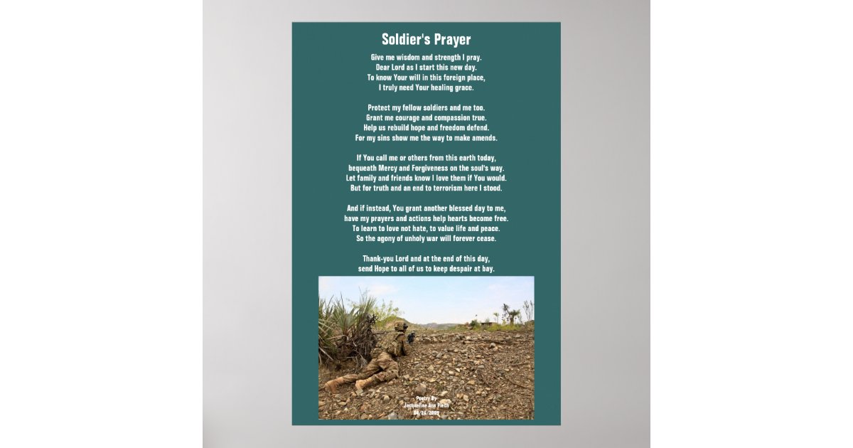 Soldier's Prayer Poster | Zazzle