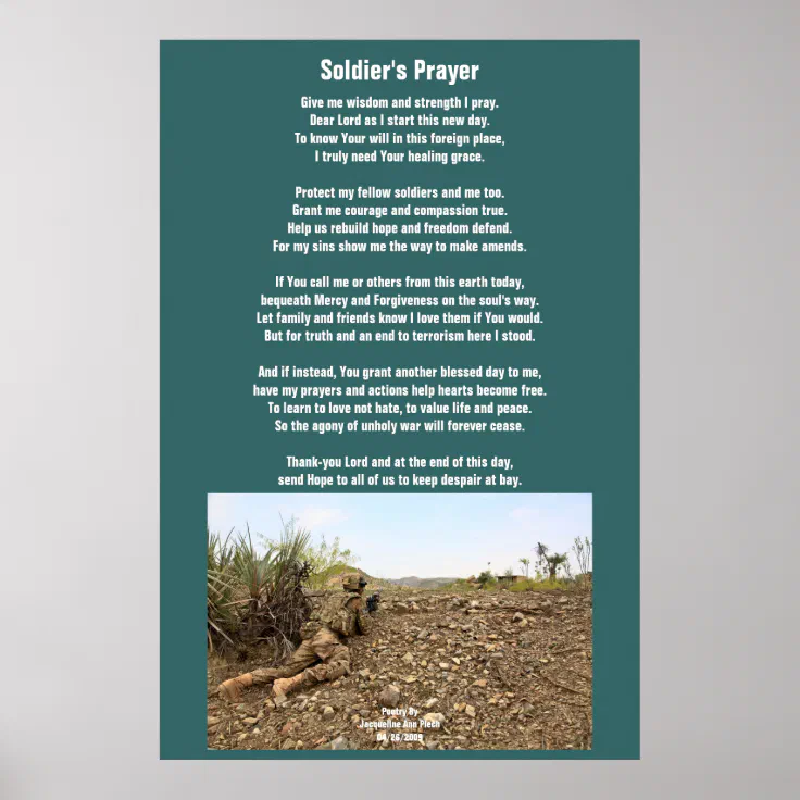 Soldier's Prayer Poster | Zazzle