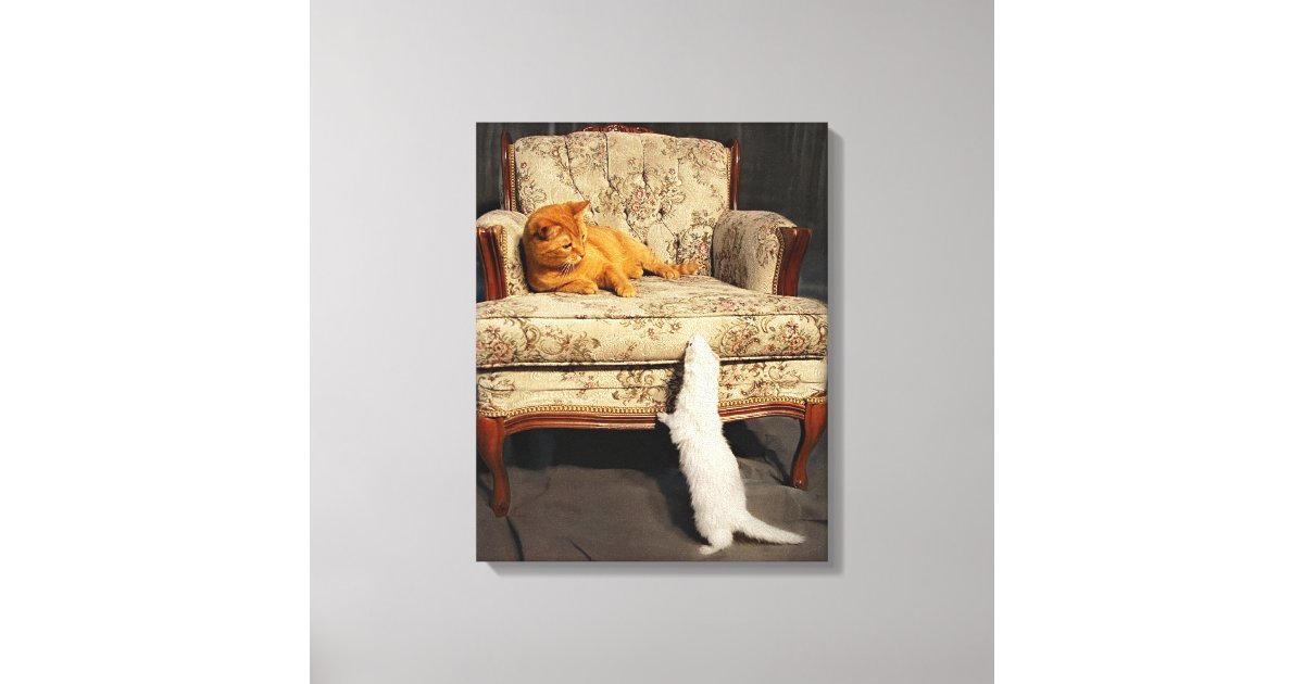 Soleil and the Ferret - Stretched Canvas Print | Zazzle