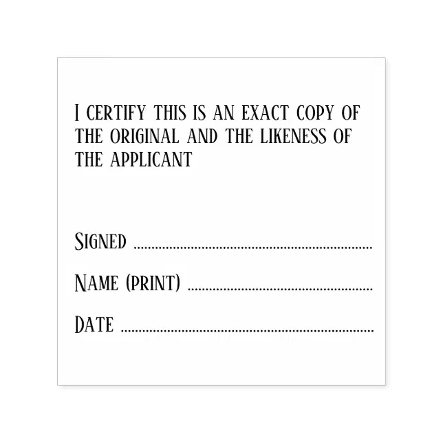 Solicitor legal certify exact copy likeness self-inking stamp | Zazzle