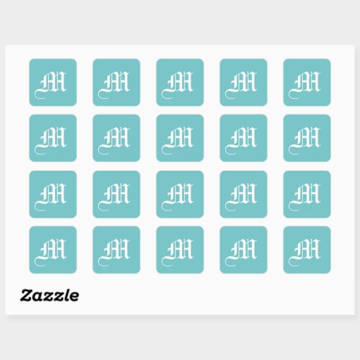Solid Aqua Blue Pop of Color Square Sticker | Zazzle