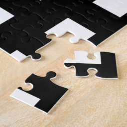 Solid Black and White Squares Difficult Jigsaw Puzzle | Zazzle